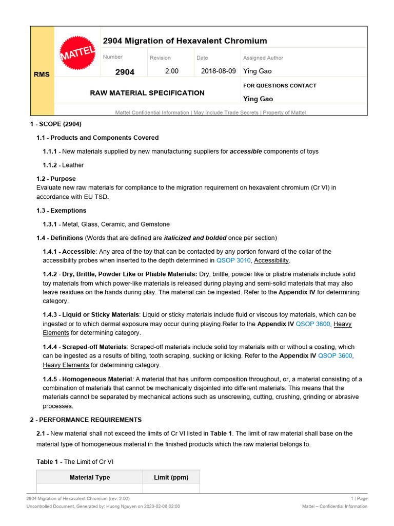 Released Procedures ReleasedProcedures 2904 | PDF | Chromium | Physical ...