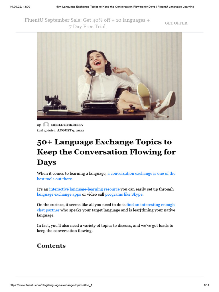 50+ Language Topics To Keep The Conversation Flowing | PDF | Fashion ...