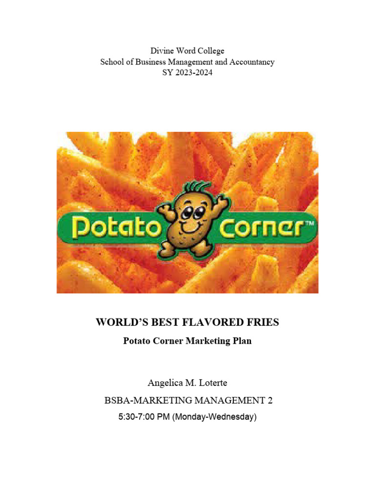 Potato Corner Marketing Strategy Overview | PDF | Taste | French Fries