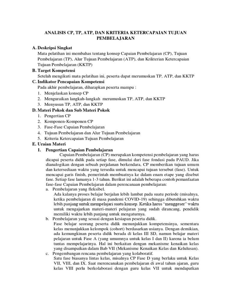 Analisis CP TP Atp | PDF | Sains & Matematika
