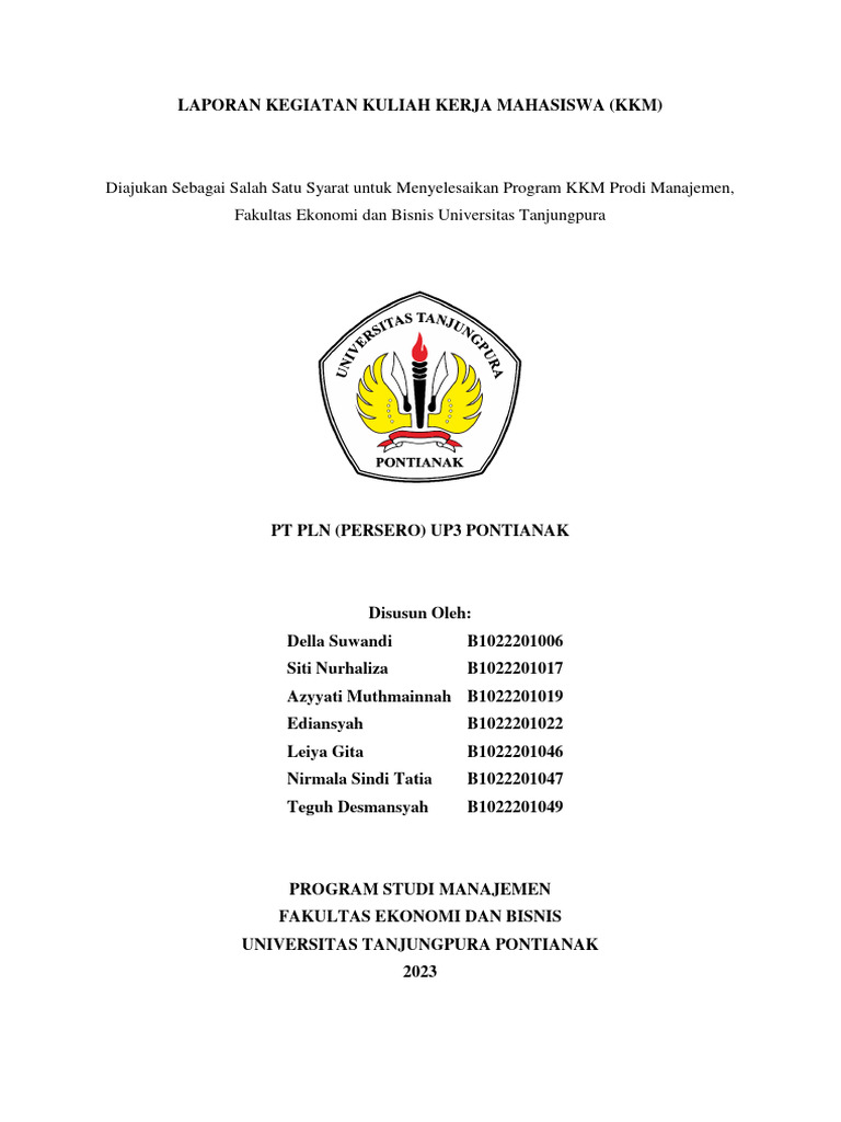 Laporan Akhir Magang PLN UP3 Pontianak | PDF | Bisnis