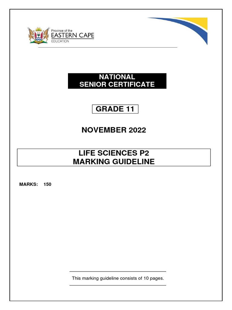 LIFE SCIENCES P2 GR11 MEMO NOV2022 - English | PDF