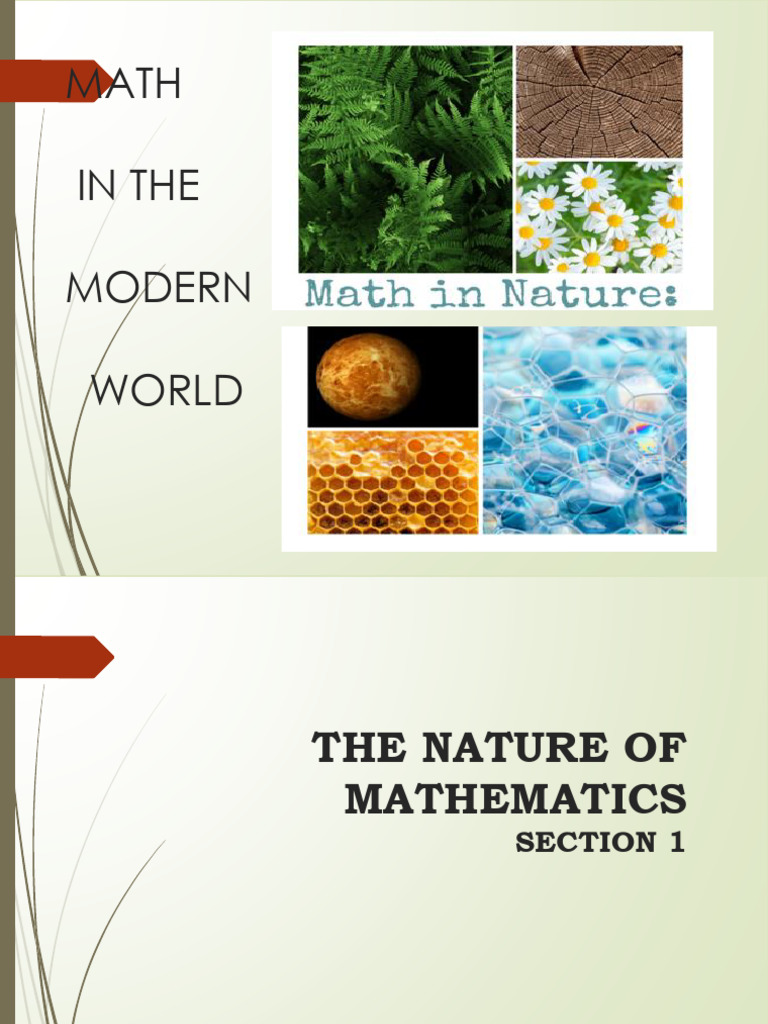 Chapter 1. Nature of Mathematics (Part 1) | PDF | Pattern | Mathematics
