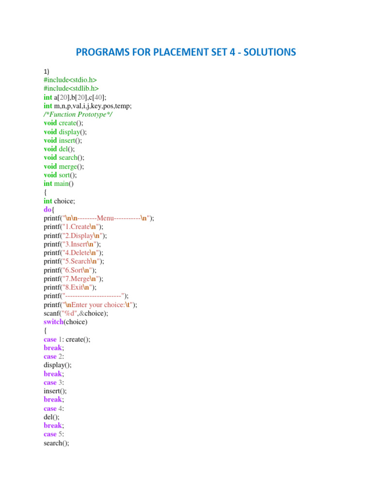 Solutions Set 4 | PDF | Computer Data | Software Development