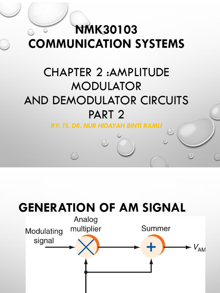 NMK 30103 Chapter 2 Part 2 Amplitude Modulation Circuits | Download Free PDF | Detector (Radio ...
