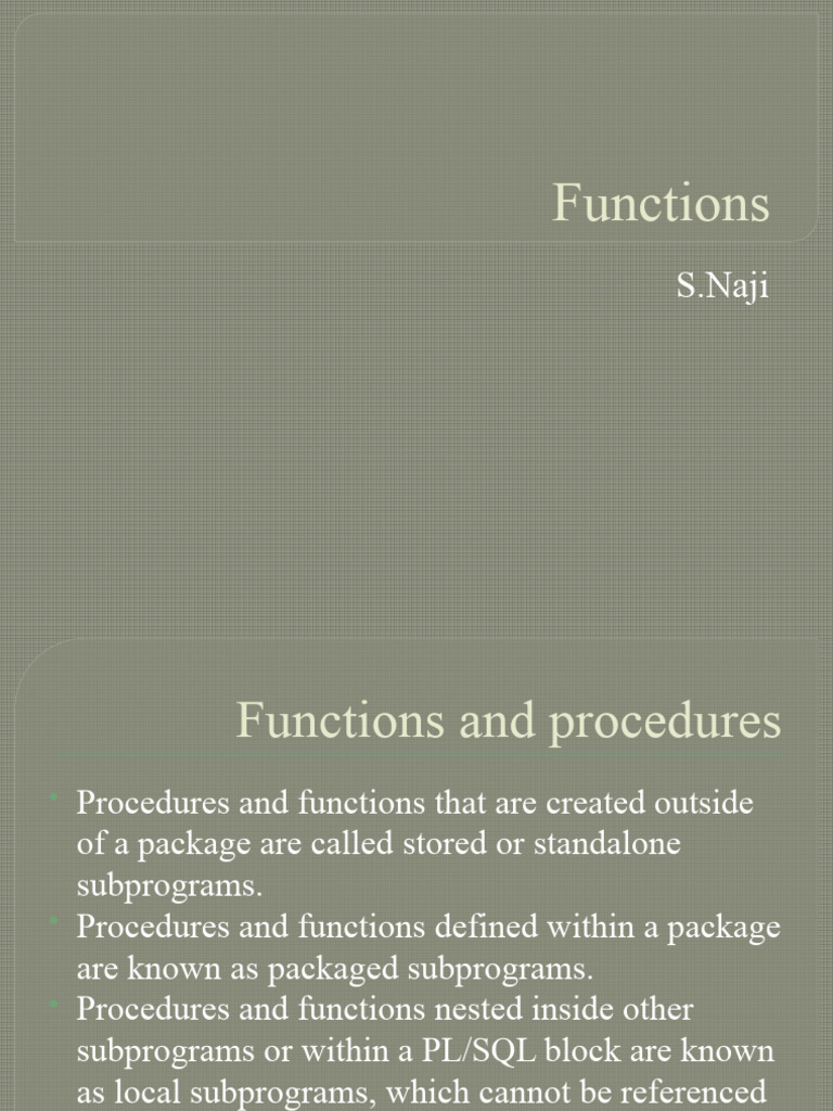 Functions | Download Free PDF | Parameter (Computer Programming) | Pl/Sql