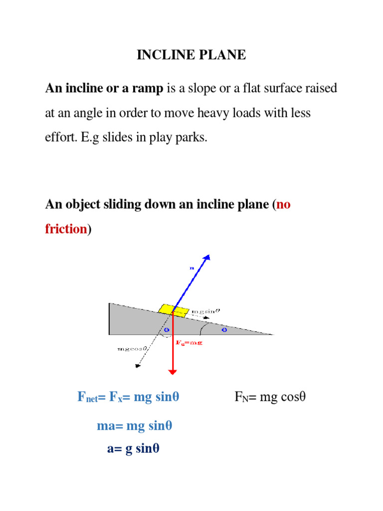 Incline Plane | PDF