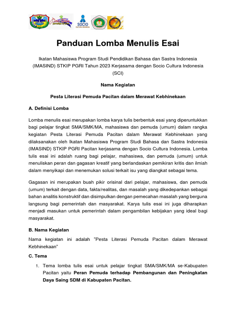 Panduan Lomba Menulis Esai | PDF