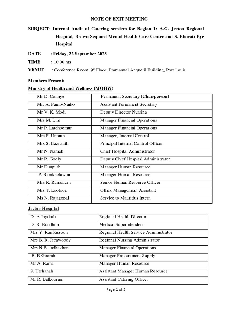 Audit sur la restauration et la sécurité : Alerte rouge dans les hôpitaux | PDF | Intensive Care ...