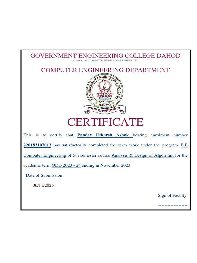 Ada Index Certificate | Download Free PDF | Dynamic Programming | Time Complexity