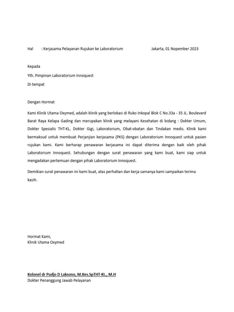 MoU Lab Dengan Lab Innoquest | PDF