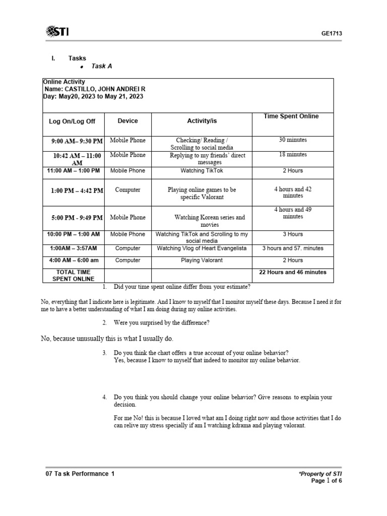 07 Task Performance Sts Prefinals | PDF | Computing | Cyberspace