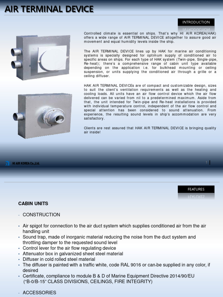 Marine Air Terminal Devices Overview | PDF | Duct (Flow) | Building ...