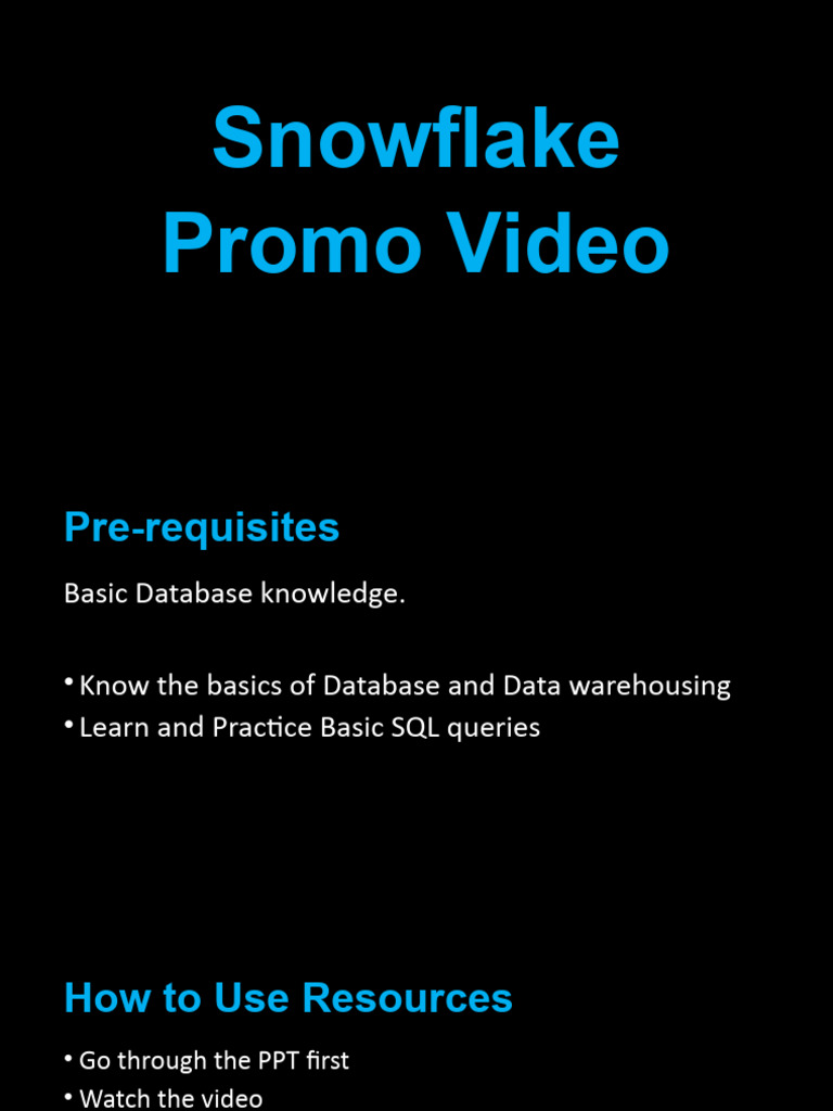 Snowflake Course Overview and Guide | PDF