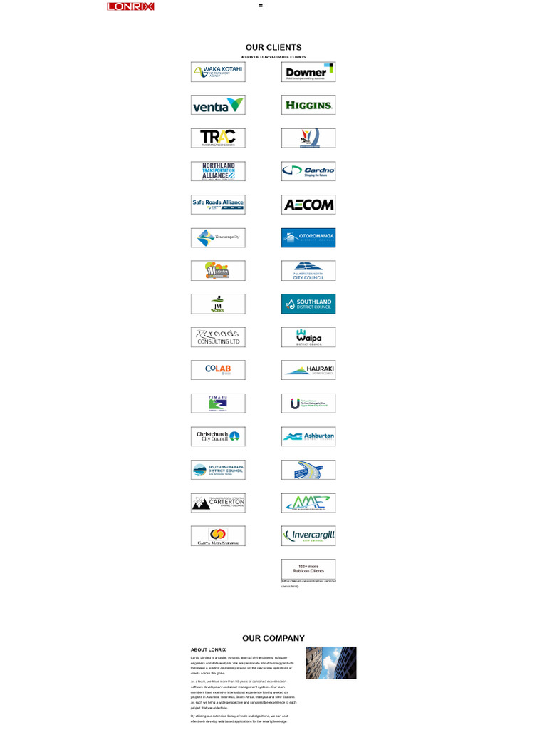 Lonrix Limited - Clients | PDF