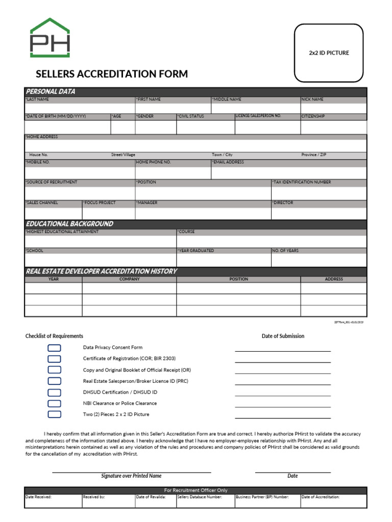 Sellers Accreditation Form 2023 | PDF | Government And Personhood ...