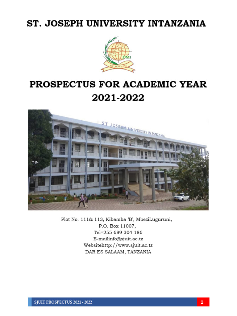 SJUIT Prospectus for 2021 - 2022 | PDF | Academic Degree | Bachelor's ...