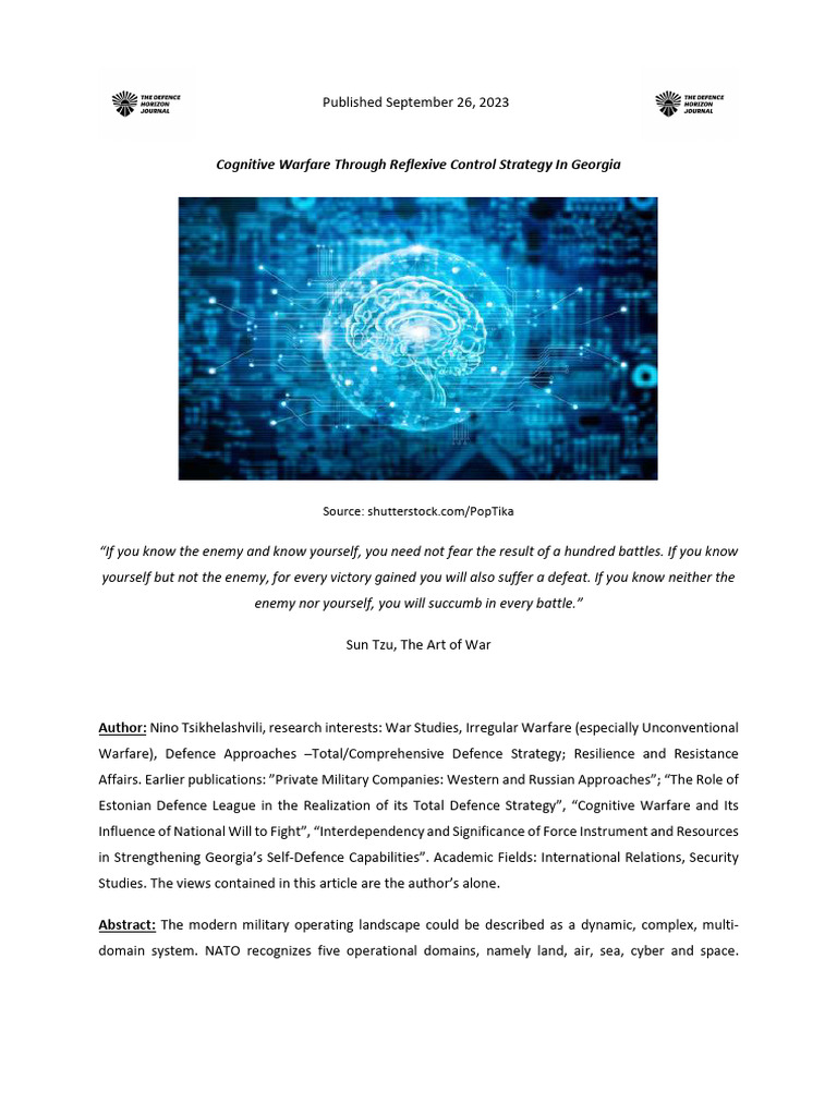 Cognitive Warfare Through Reflexive Control Strategy in Georgia | PDF | Long Term Memory | Memory