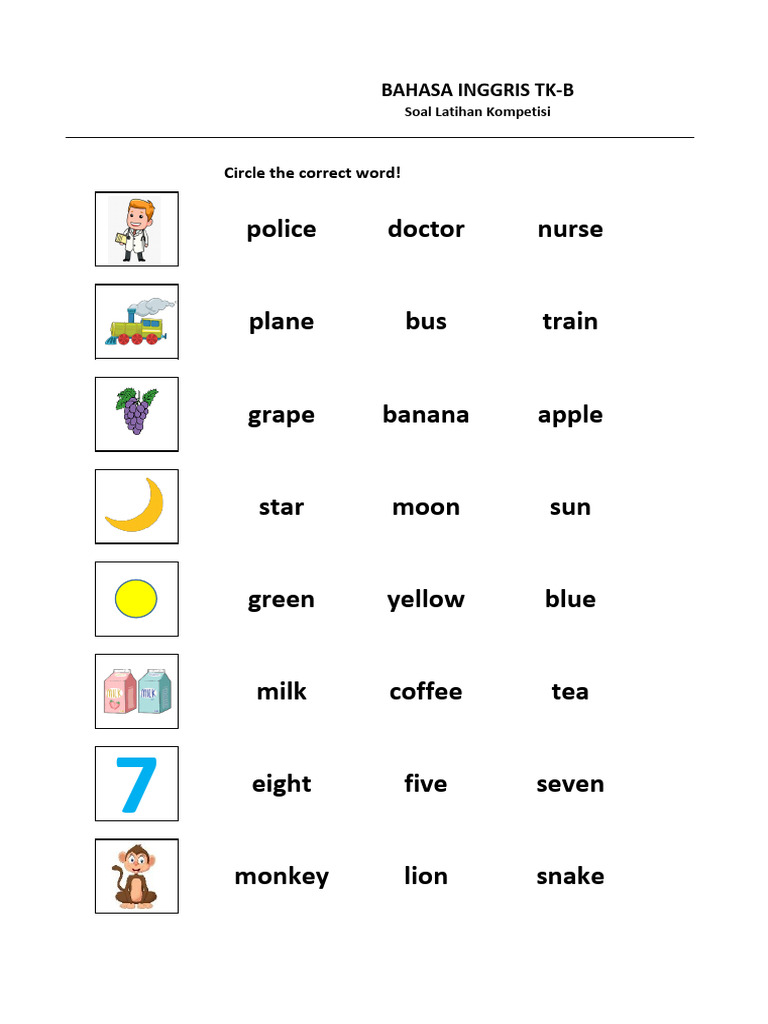 Bahasa Inggris TK B | PDF