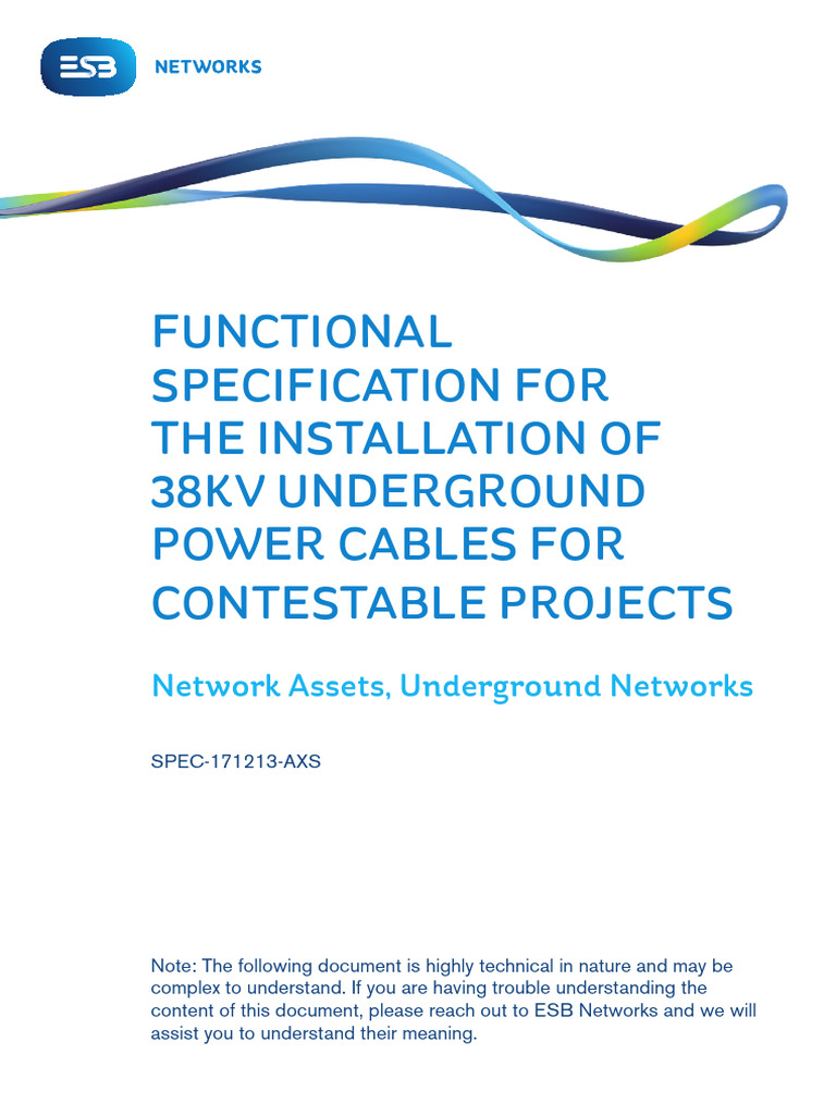 Functional Specification For The Installation of 38KV Underground Power ...