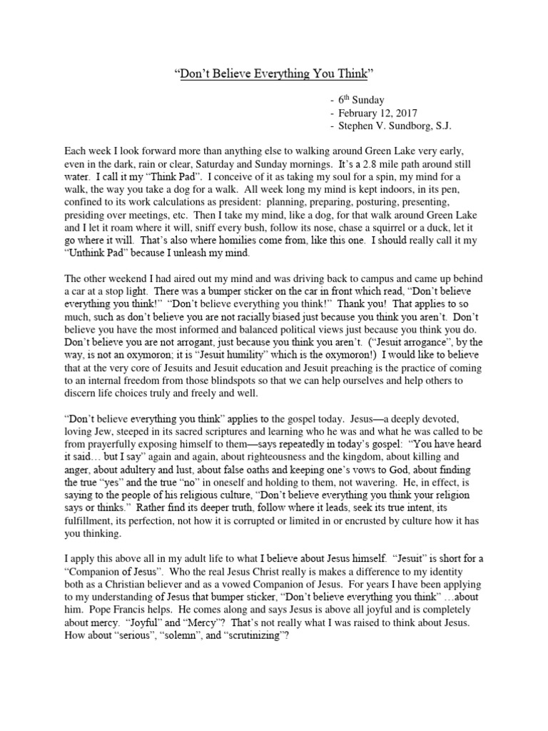 Dont Believe Everything You Think | PDF Dont Believe Everything You Think | PDF