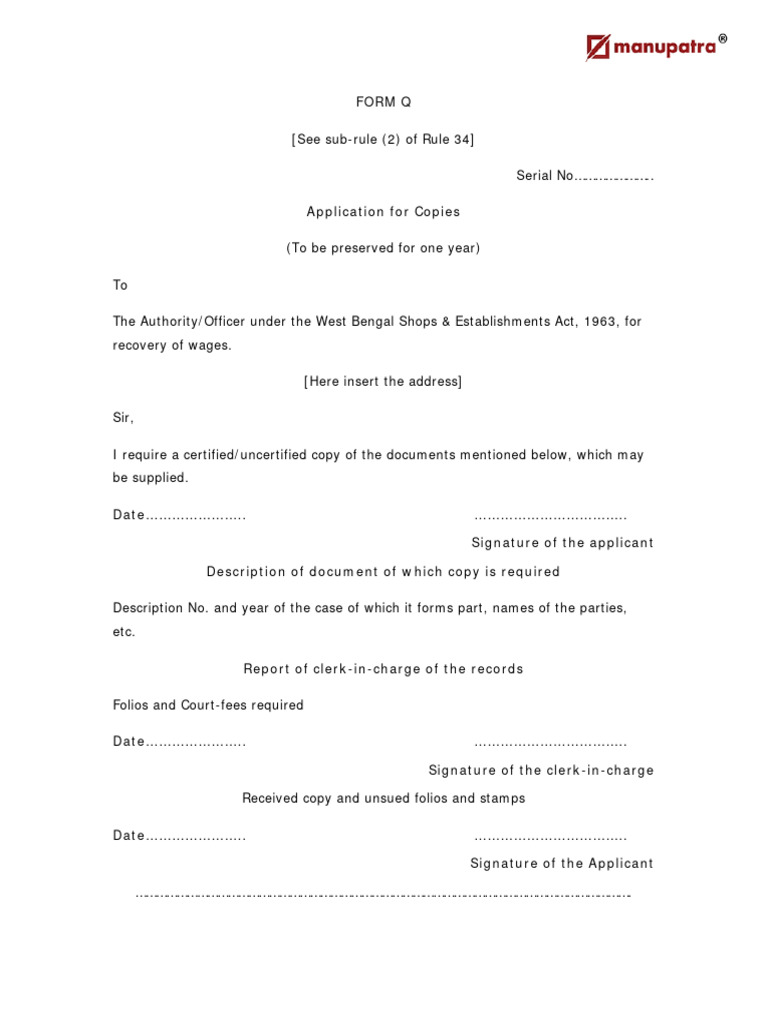 Form Q | PDF