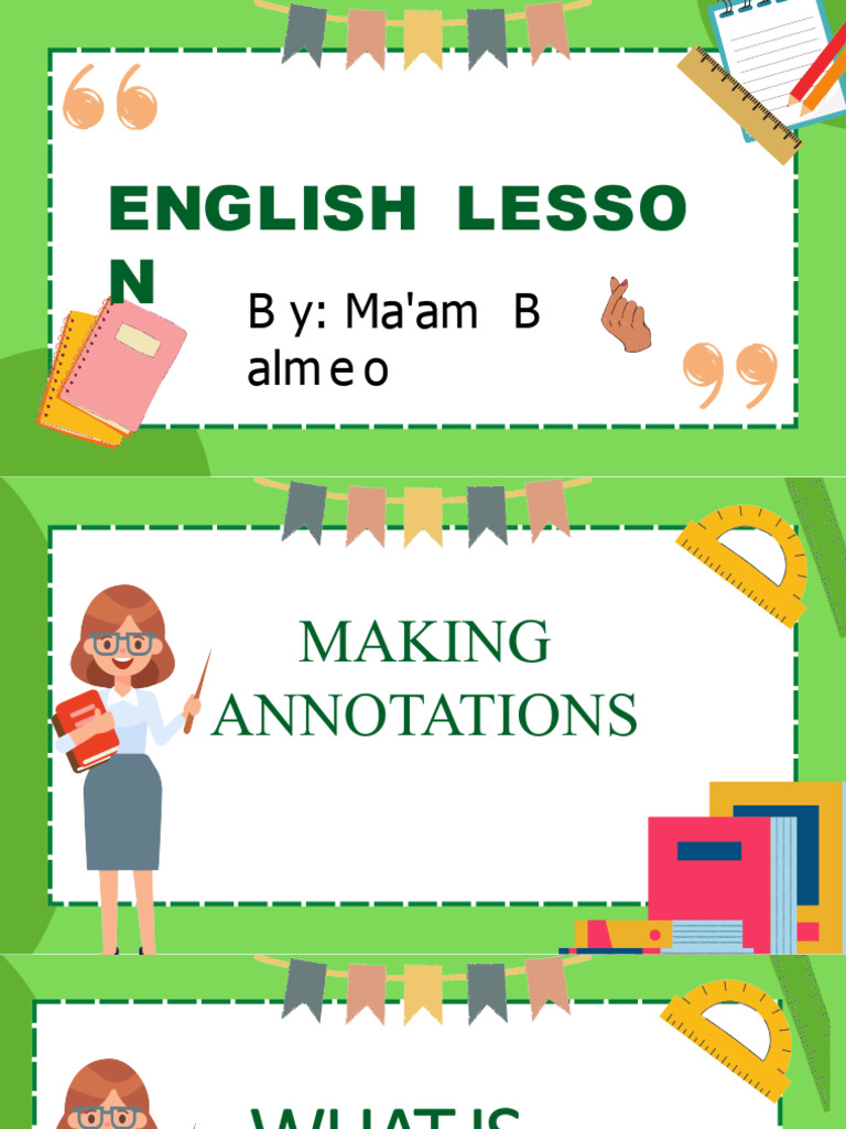 Annotations Lesson Grade 9 Pdf