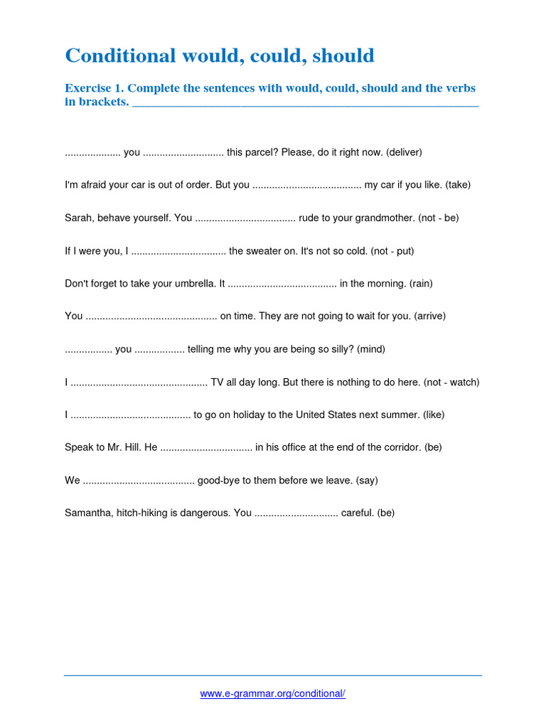 Would Exercise 1 | PDF