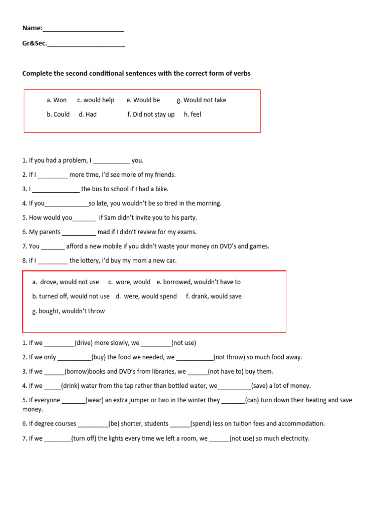 2nd Conditionals Quiz | PDF