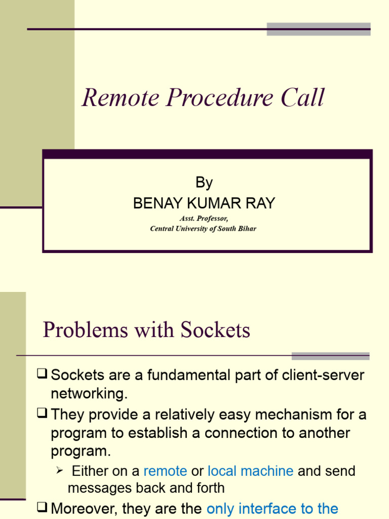 RPC - For Class | PDF | Integer (Computer Science) | Common Object Request Broker Architecture