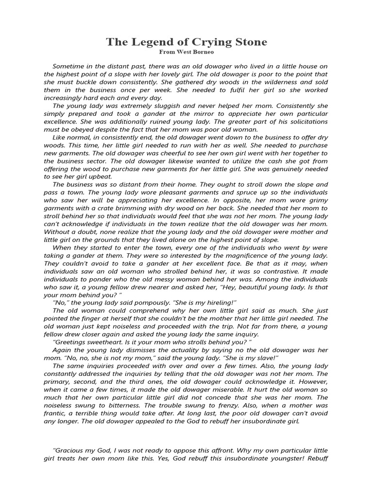 The Legend of Crying Stone | PDF