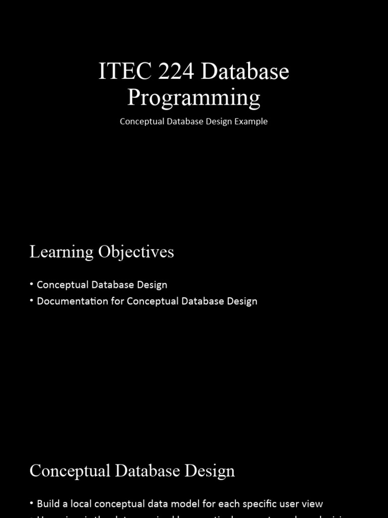 ITEC224 Conceptual DB Design Example | PDF | Databases | Books