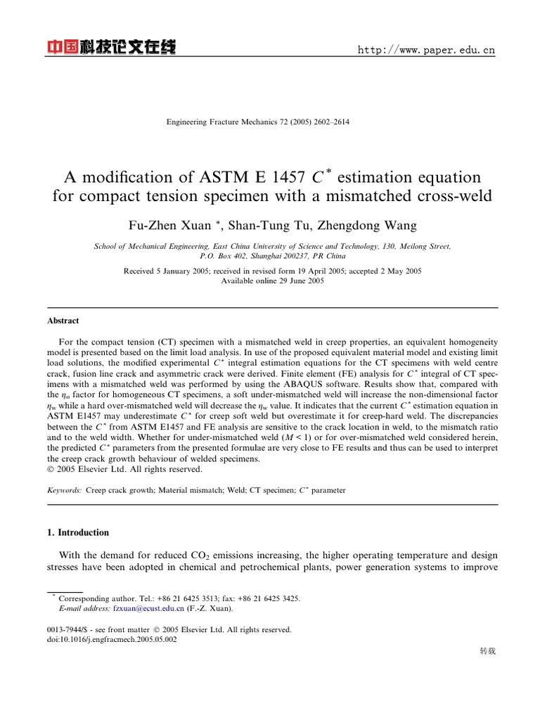 Modification of ASTM E1457 C | PDF | Fracture | Creep (Deformation)