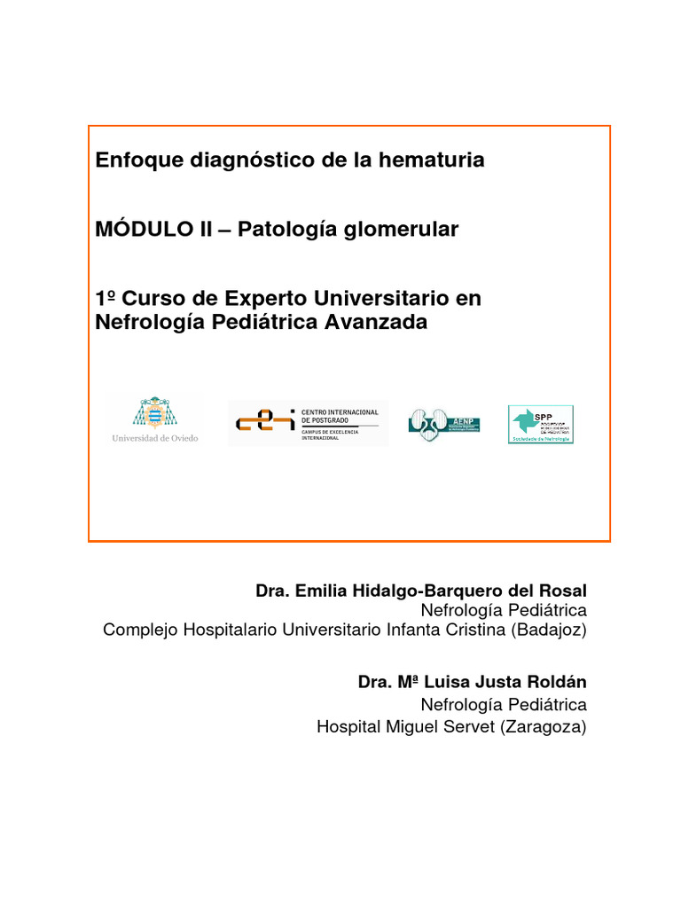 Texto Modulo II Tema 4 Enfoque Diagnostico Hematuria | PDF | Urología | Medicina
