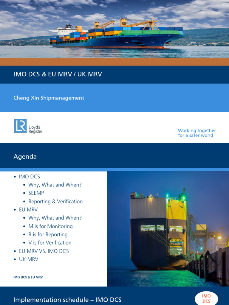 Imo DCS - Eu-Mrv - Uk MRV | PDF | Ships | Liquefied Natural Gas