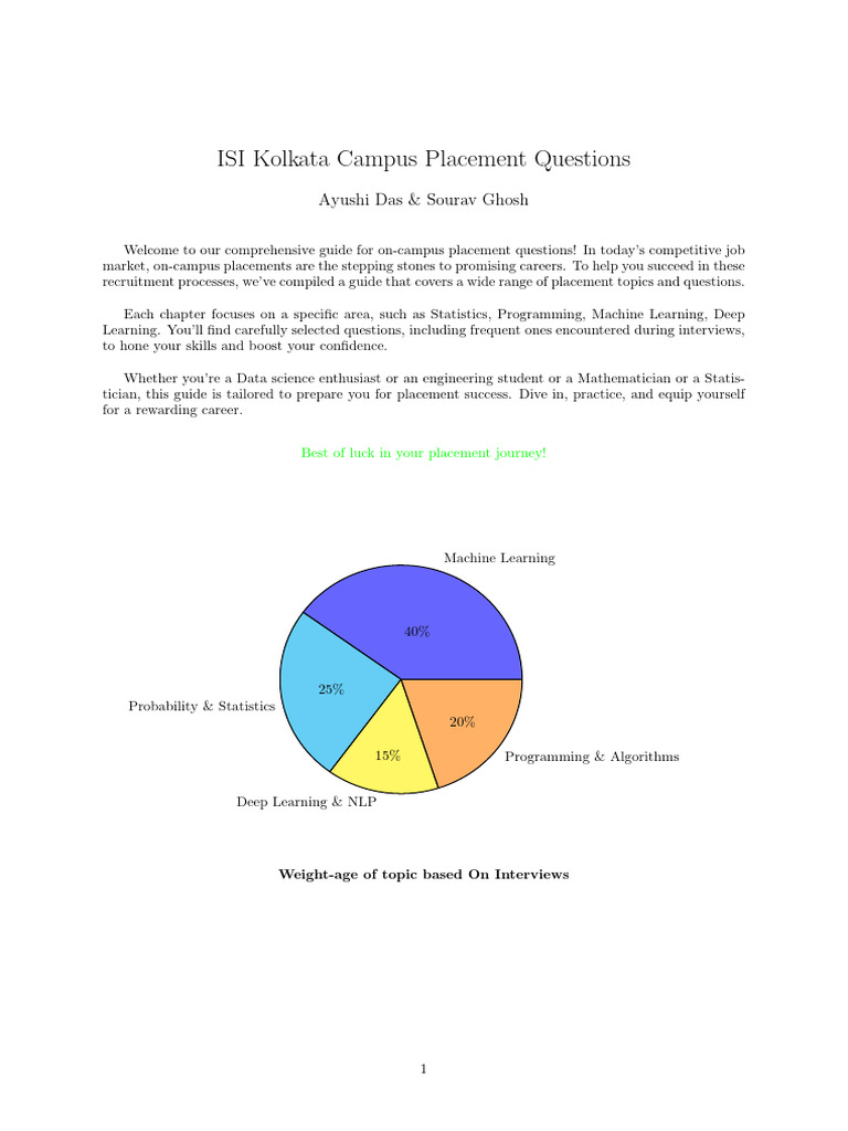 ISI Kolkata Placement Prep Guide | PDF | Support Vector Machine ...