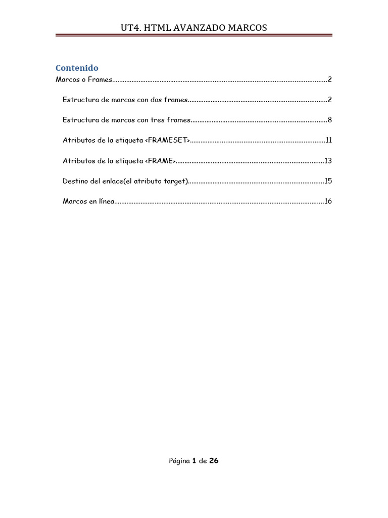 UT4 - HTML - Avanzado - Marcos | PDF | HTML | Hipervínculo