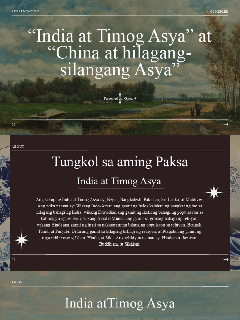 “India at Timog Asya” at “China at Hilagang-silangang Asya” | PDF