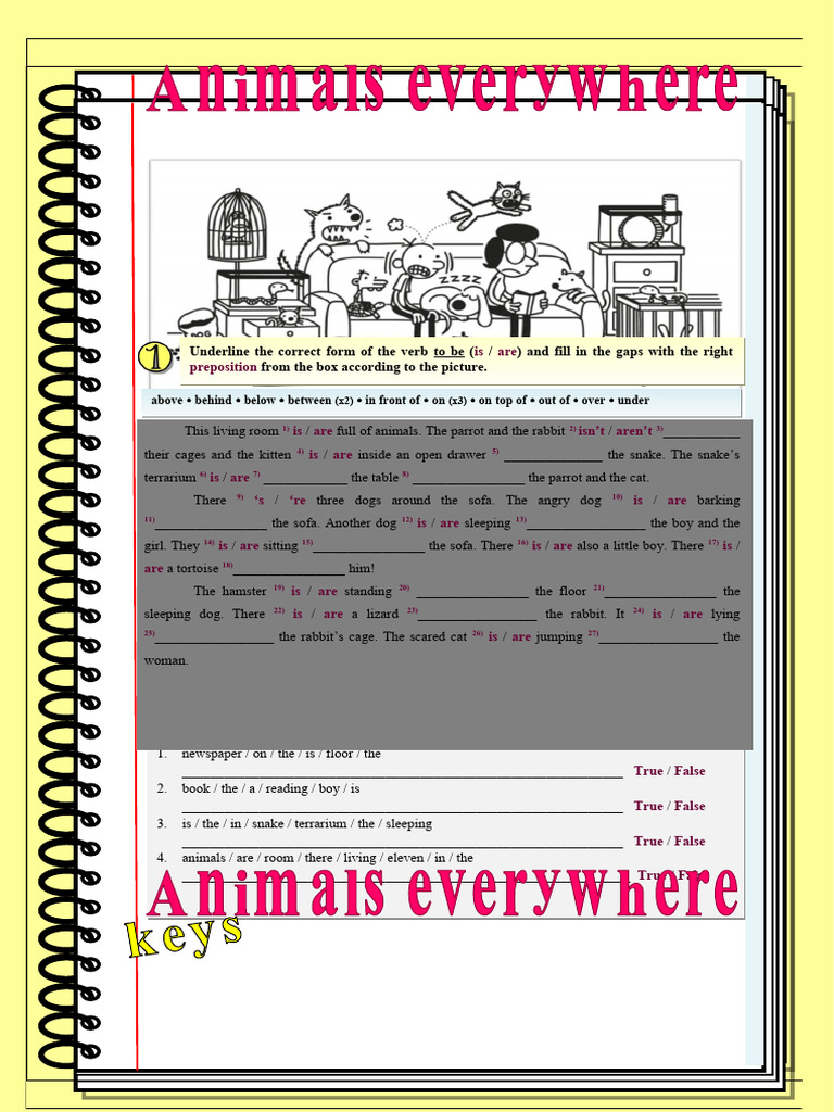 Animals Everywhere Grammar Drills Picture Description Exercises Readi ...