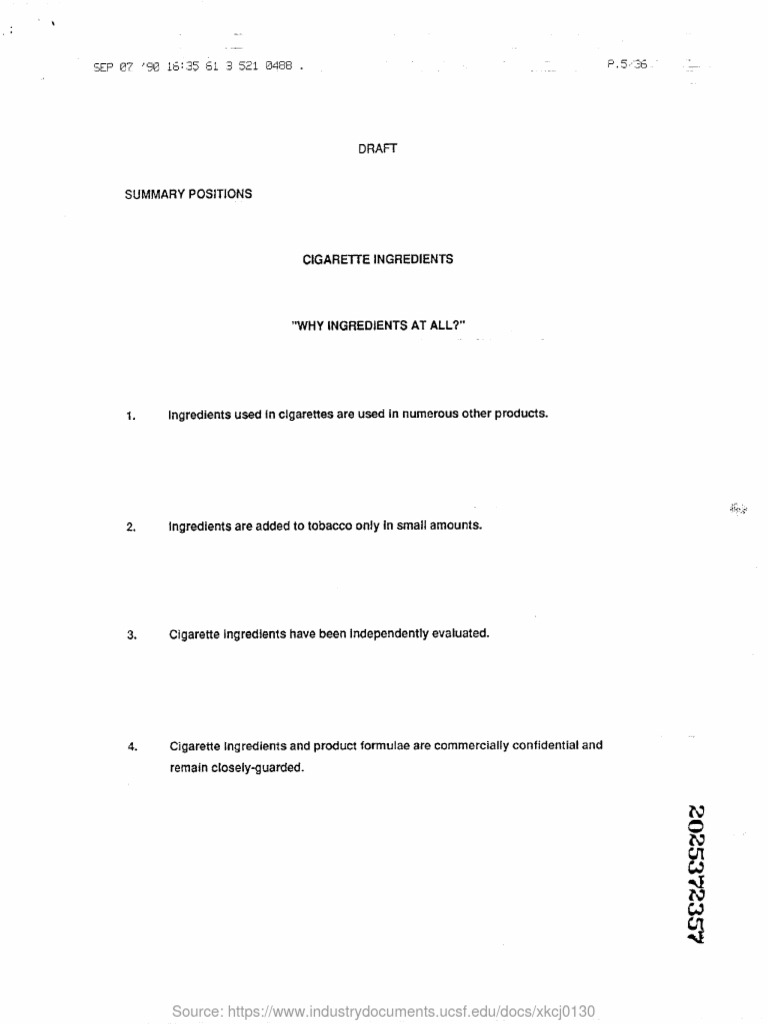 Cigarette Ingredients xkcj0130 | PDF | Cigarette | Chemical Substances