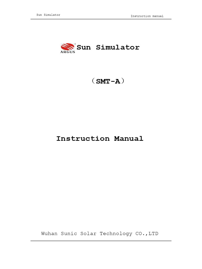 Sun Sumlator SMT A Manual | PDF | Simulation | Solar Cell