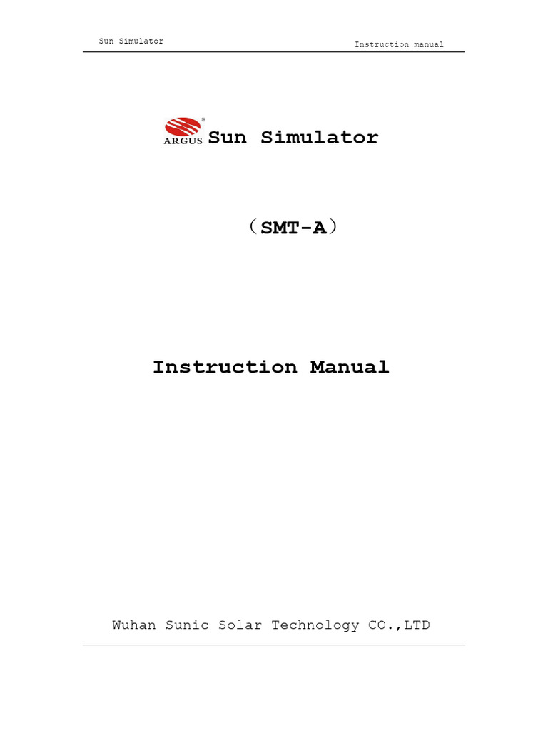Sun Simulator Instruction Manual | PDF | Simulation | Solar Cell