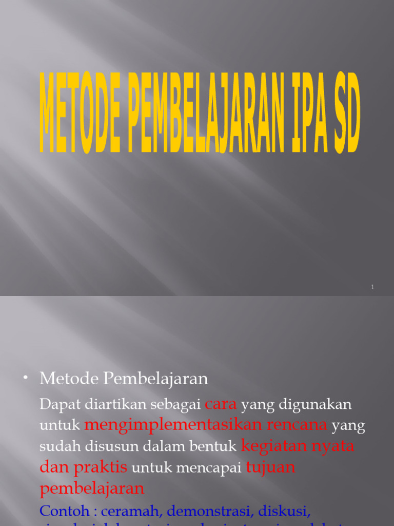 Modul 3 Metode Dalam Pembelajaran Ipa SD | PDF