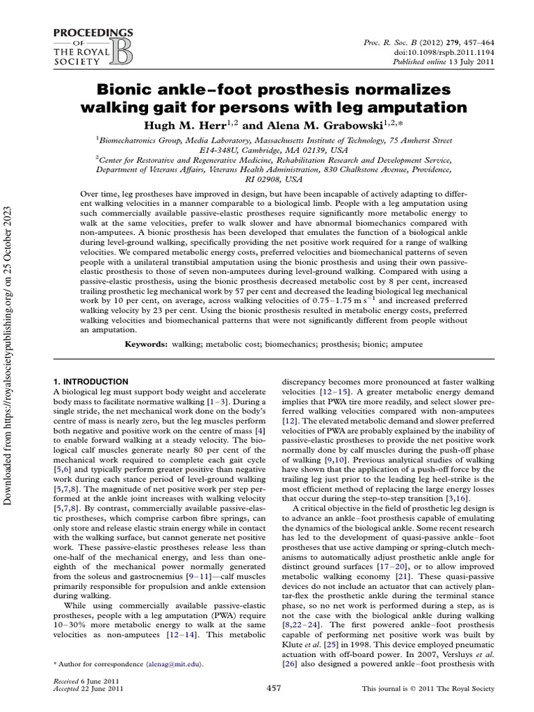 Herr Et Al 2011 Bionic Ankle Foot Prosthesis Normalizes Walking Gait