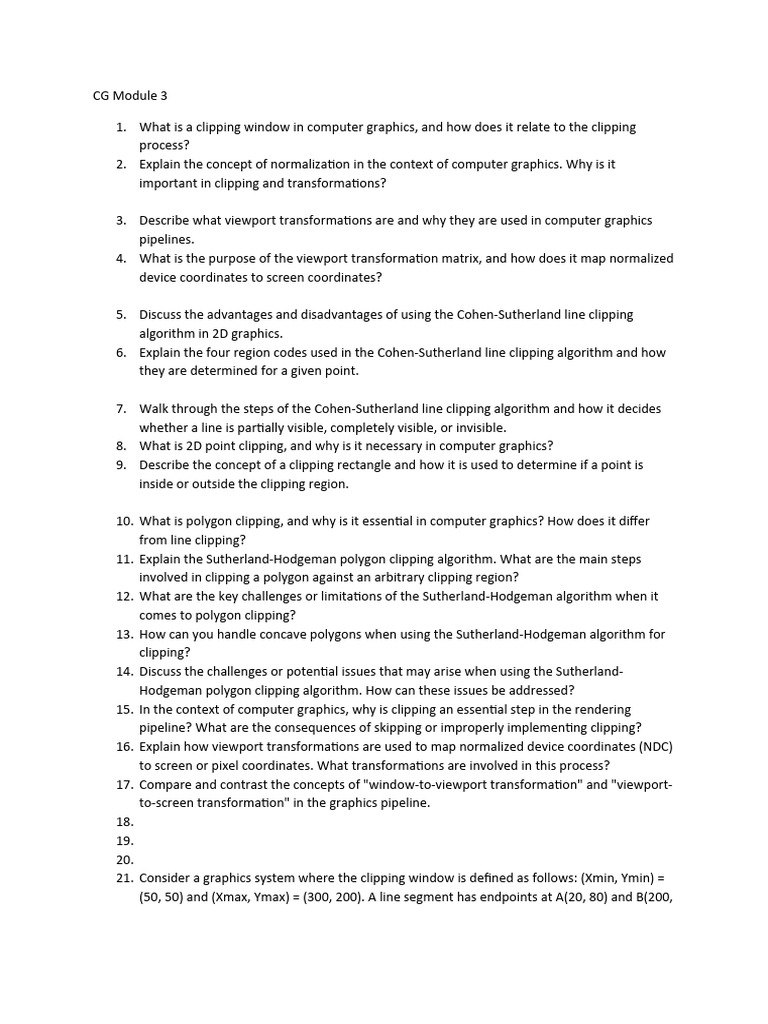 CG Module 3 | PDF | Computer Graphics | Graphics