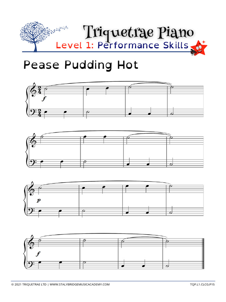 Pease Pudding Hot TQP Piano Level 1 | PDF