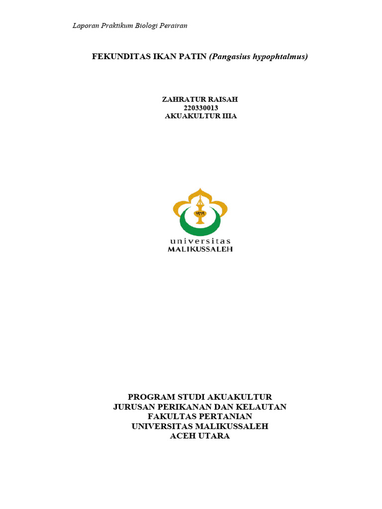 Fekunditas Ikan Patin | PDF