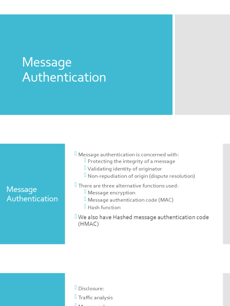 Message Authentication | PDF | Cryptography | Public Key Cryptography