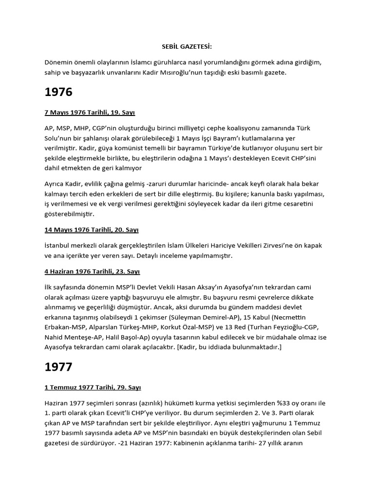 Sebil 1976-79 | PDF