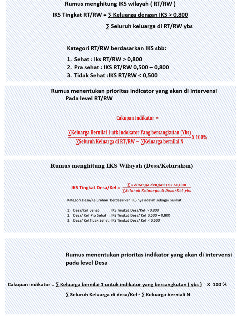 Rumus IKS untuk RT/RW dan Desa | PDF